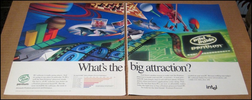 1994 Intel Inside Pentium Processor 2-Page Print Ad Advertisement ...