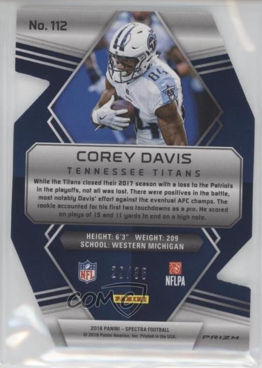 2018 Panini Spectra Neon Blue Prizm Die-Cut /35 Corey Davis #112 | eBay