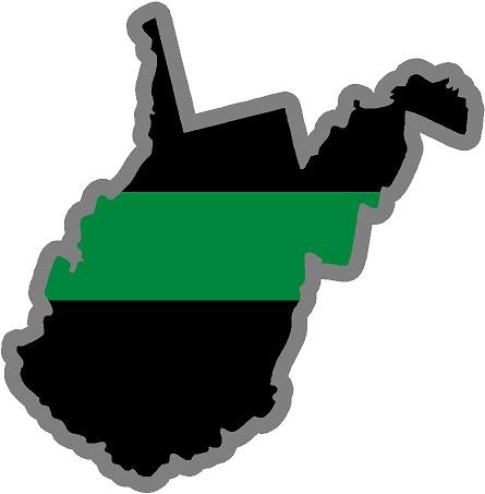 West Virginia WV State Thin Green Line Military Border Patrol Decal ...