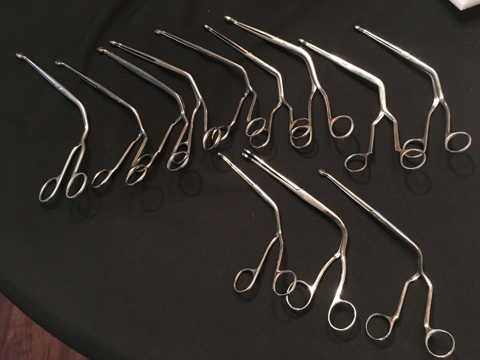 12 Magill Forcep lot. Various sizes, varius curves. Stainless ...