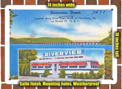 Metal Sign - Pennsylvania Postcard - Riverview Diner, Located Along ...