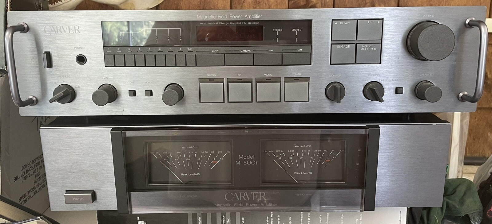 Carver M-500T Magnetic Field Power Amplifier And Carver Receiver 900 | eBay