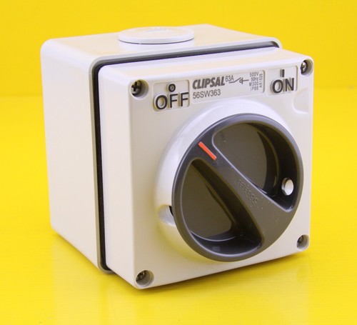 Clipsal Weatherproof 3 Phase Surface Switch on off 63 a 500 VAC IP 66 ...
