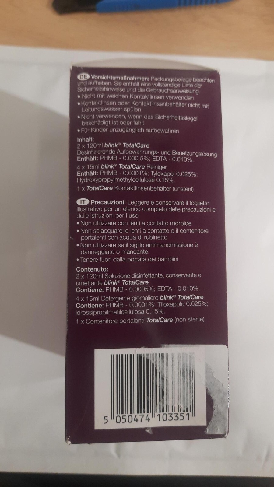 Blink Total Care Twin Pack for RGP contact lenses disinfecting solution ...