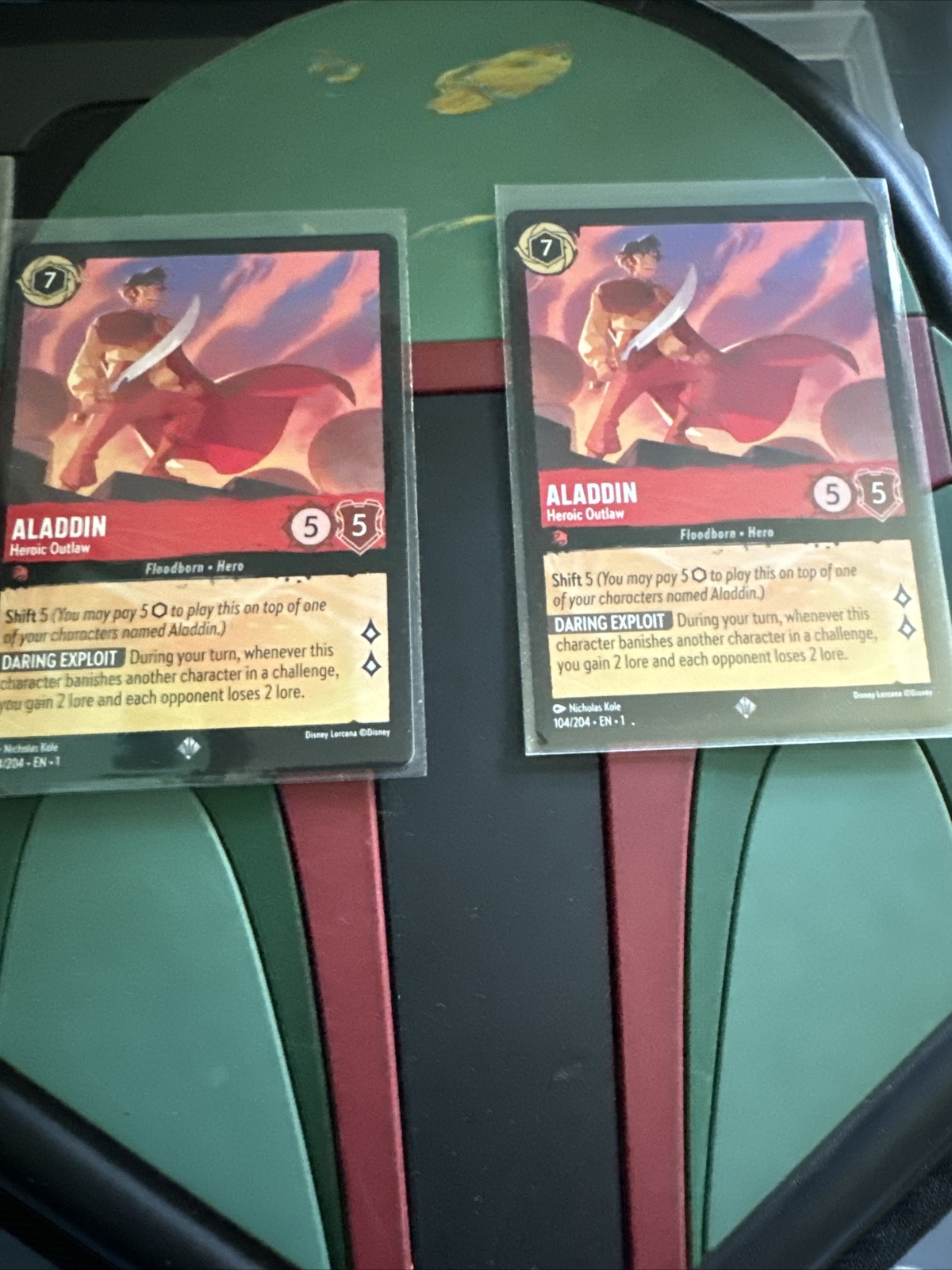 Aladdin - Heroic Outlaw 104/204 COLD FOIL Disney Lorcana Super Rare NM ...