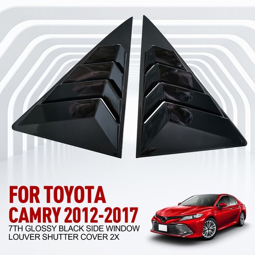 For Toyota Camry 2012-2017 7th Glossy Black Side Window Louver Shutter ...