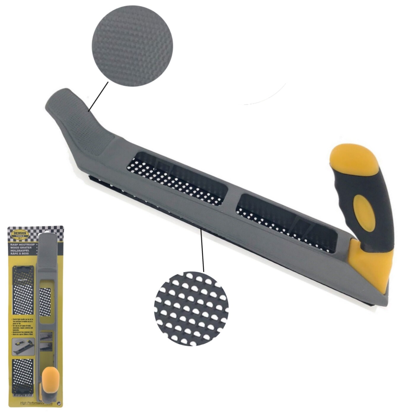 Handhobel inkl. 2 Blätter Holzraspel Gipskartonhobel