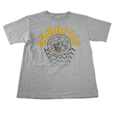 Vintage 90s University of Iowa Hawkeyes Graphic T Shirt Striped Size XL ...