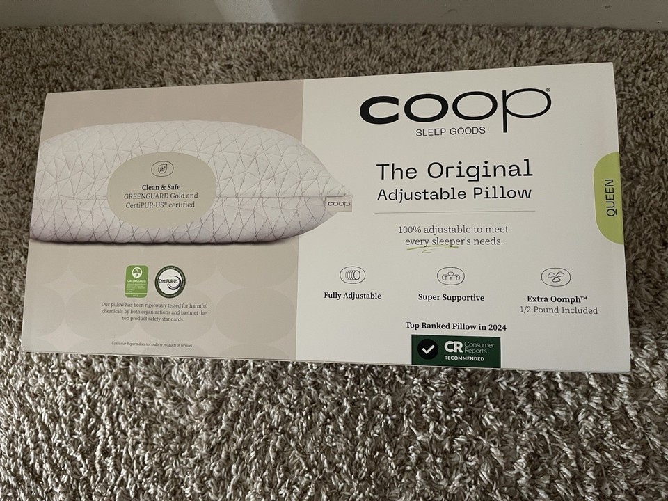 Coop Home Goods Original Adjustable Pillow, Queen Size, Memory Foam New | eBay
