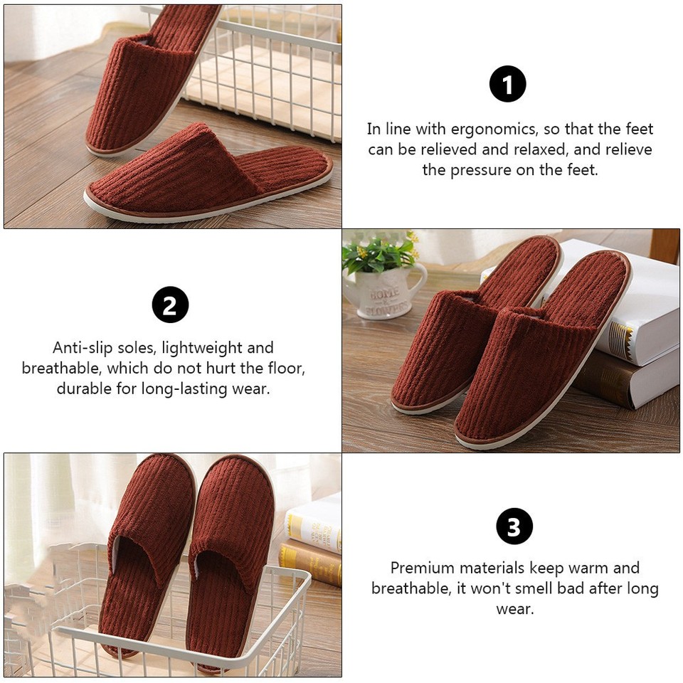2 Pairs Indoor Slippers for Guests Hotel Convenient Housewarming ...