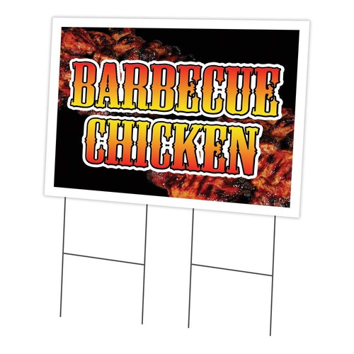 Barbecue Chicken 24" x 36" Yard Sign & Stake | Advertise Your Business ...