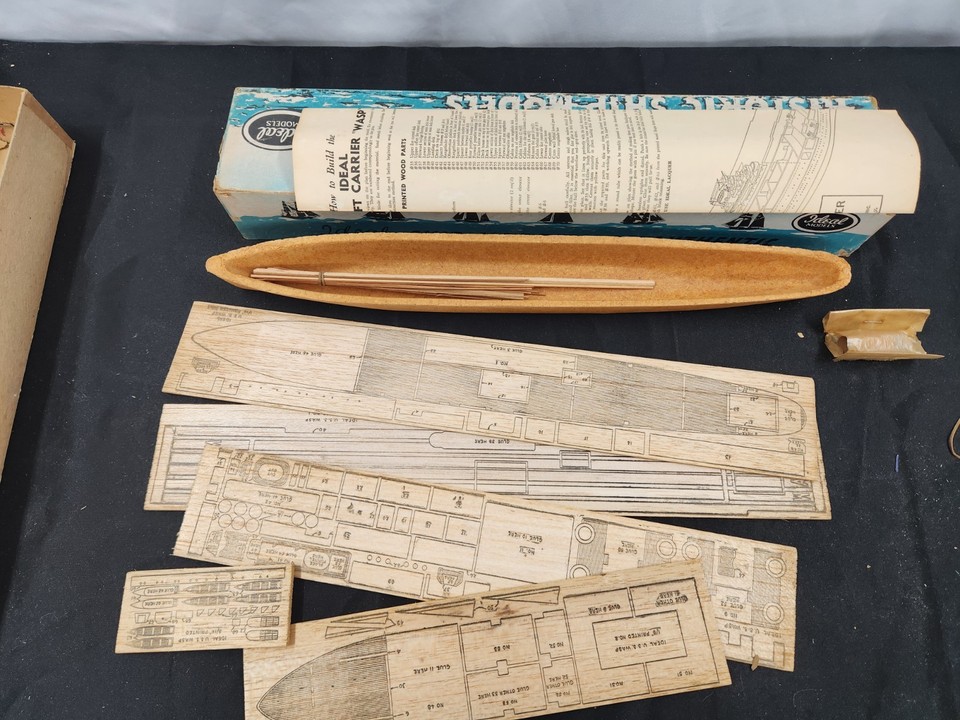 Vintage balsa wood model boat/ship kit Ideal Carrier Wasp | eBay
