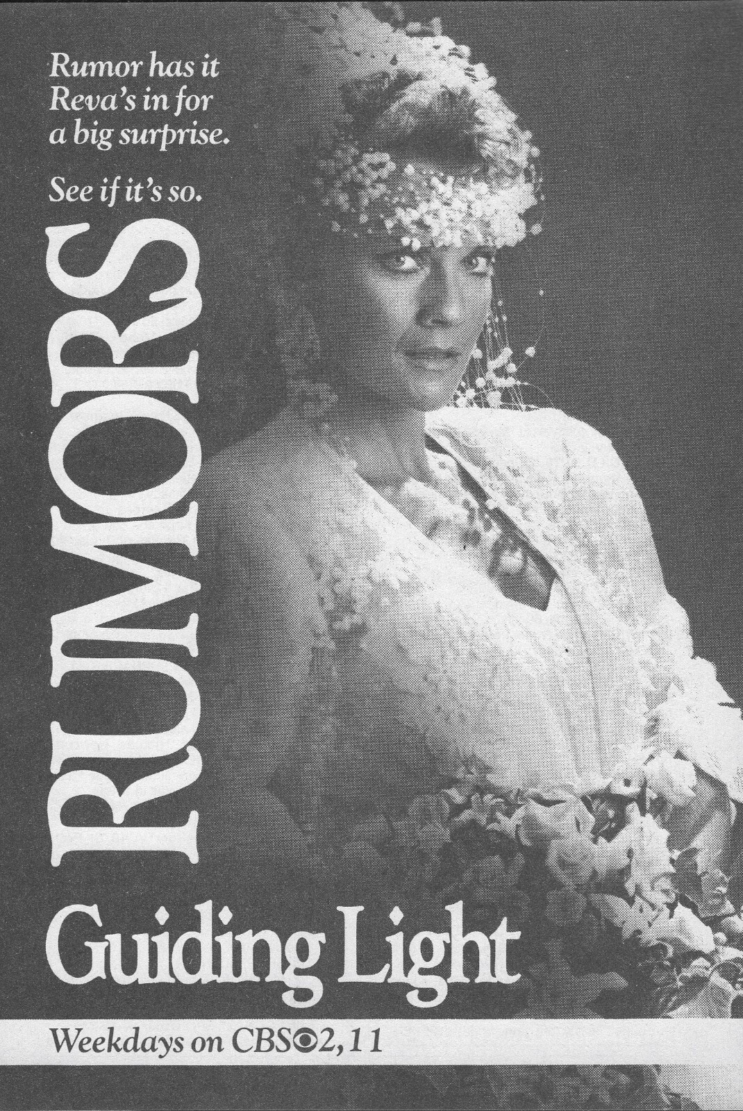 1986 TV AD THE GUIDING LIGHT SOAP OPERA ~ RUMORS has REVA in for a ...