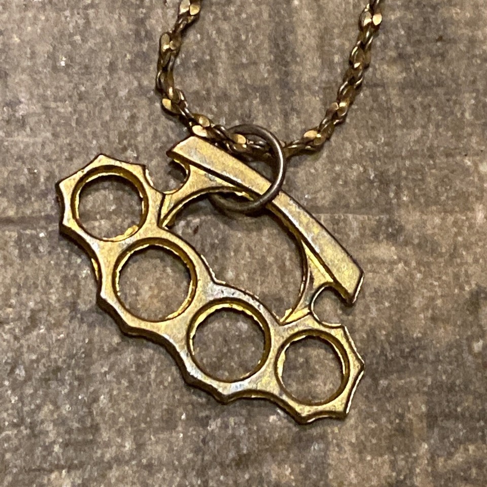 Knuckle Duster Necklace Knuckles Pendant Necklace Fight Club Warrior ...