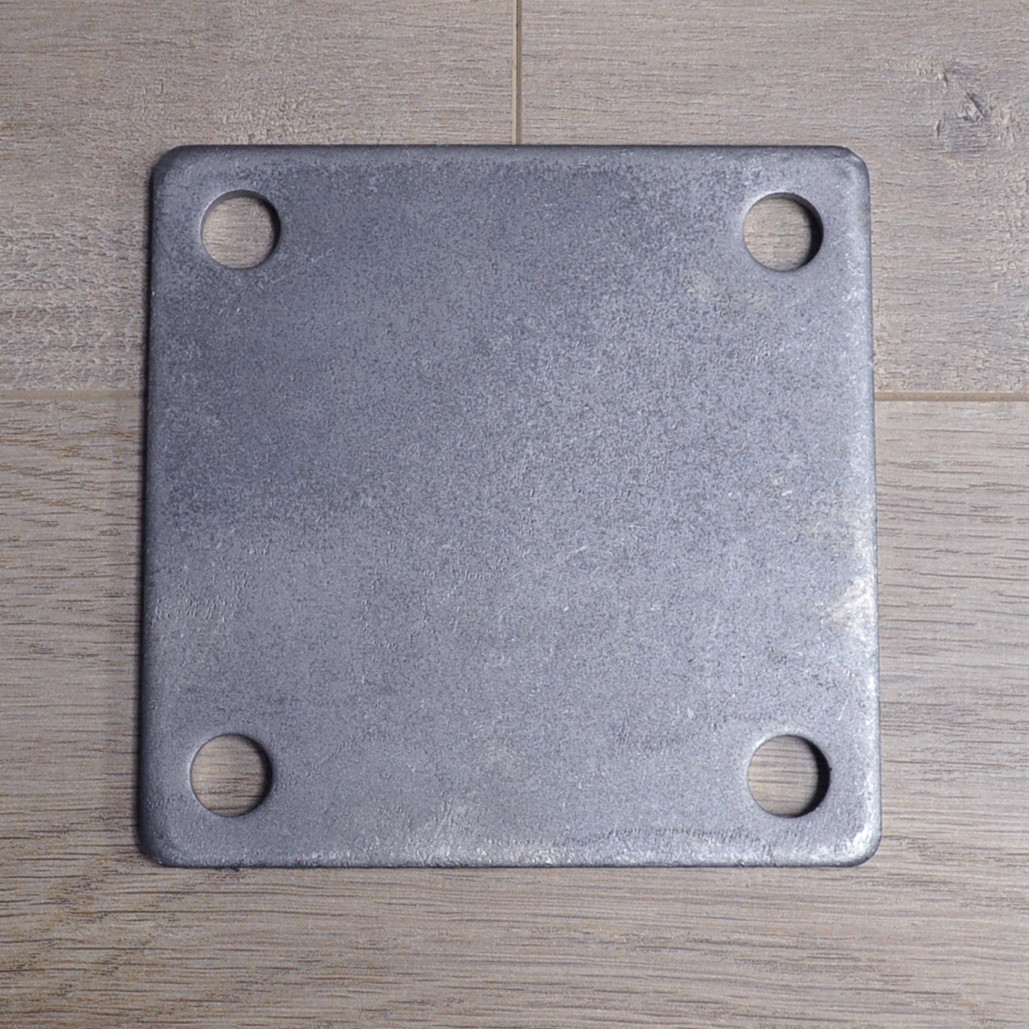 FLAT SQUARE STEEL METAL BASE PLATE 5" x 5" x 1/4" THICKNESS 3/8" HOLE ...