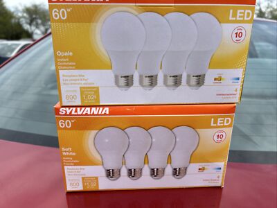 4 X Sets (16) A19 Light Bulb, 60W Equivalent 8.5W Medium Base, 2700K ...