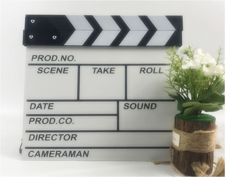 30cm White Wooden Black Film Movie Cut/Action Director Board Slate ...
