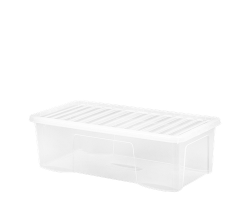 Clear Plastic Storage Box with Snap Lid - 25L/32L/37L/45L/62L/80L/110L Stackable | eBay UK