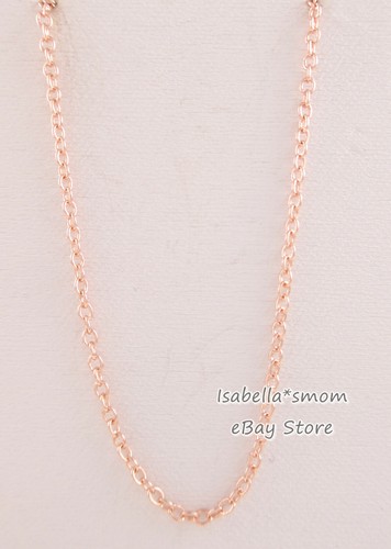 CLASSIC CABLE Authentic PANDORA Rose GOLD Plated Chain Necklace 580413 ...