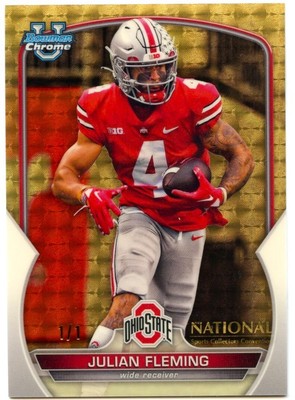 JULIAN FLEMING RC 2023 BOWMAN UNIVERSITY NATIONAL SUPERFRACTOR ROOKIE ...