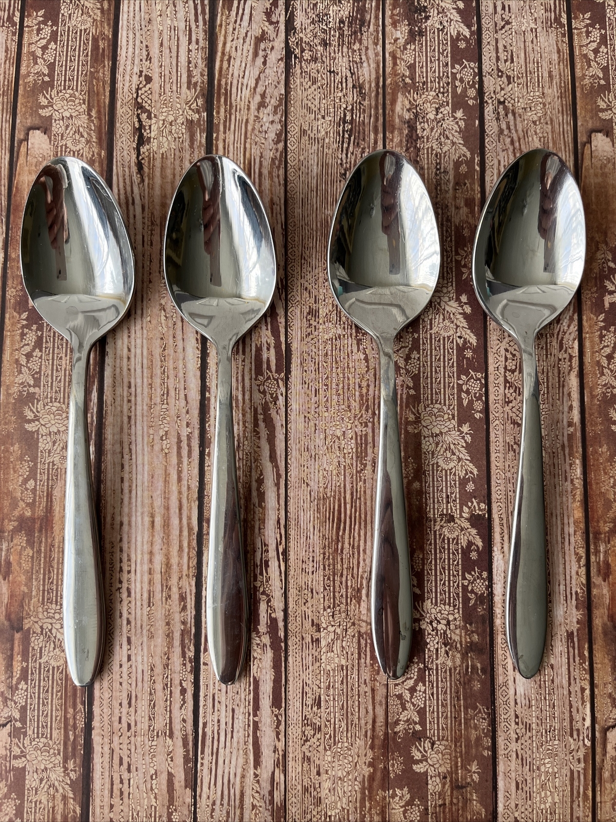Oneida Stainless Steel Plain Glossy Flatware Teaspoons Set of 4 | eBay