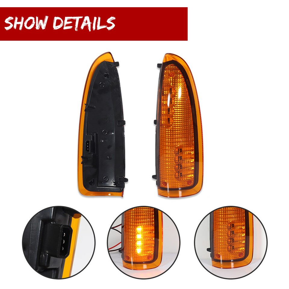 For 2003-2007 Super Duty Side Mirror Turn Lights LED Amber Lens ...