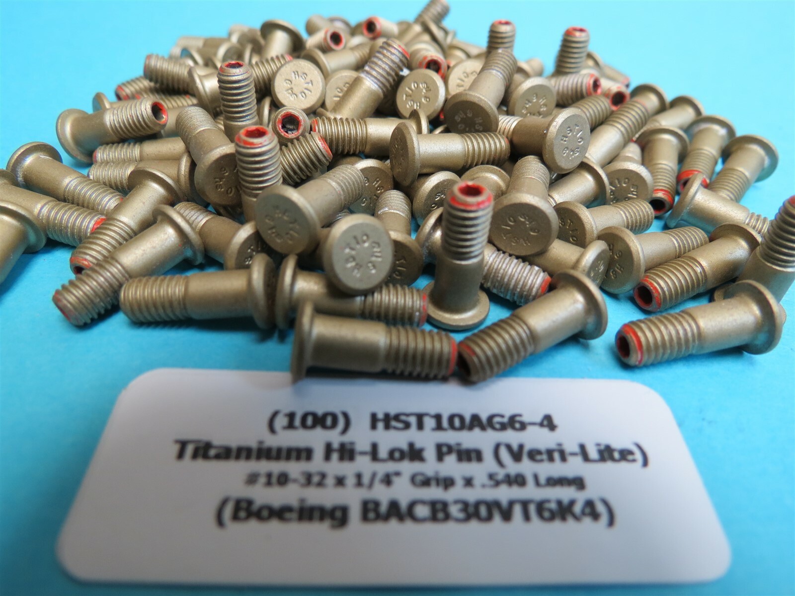 (100) Titanium 3/16 10-32 x ¼” Grip Hi-Lok Hi-Lite Aerospace Pin Bolt ...