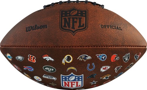 WILSON NFL 32 TEAM THROWBACK AMERICAN FOOTBALL OFFICIAL BALL WITHOUT ...