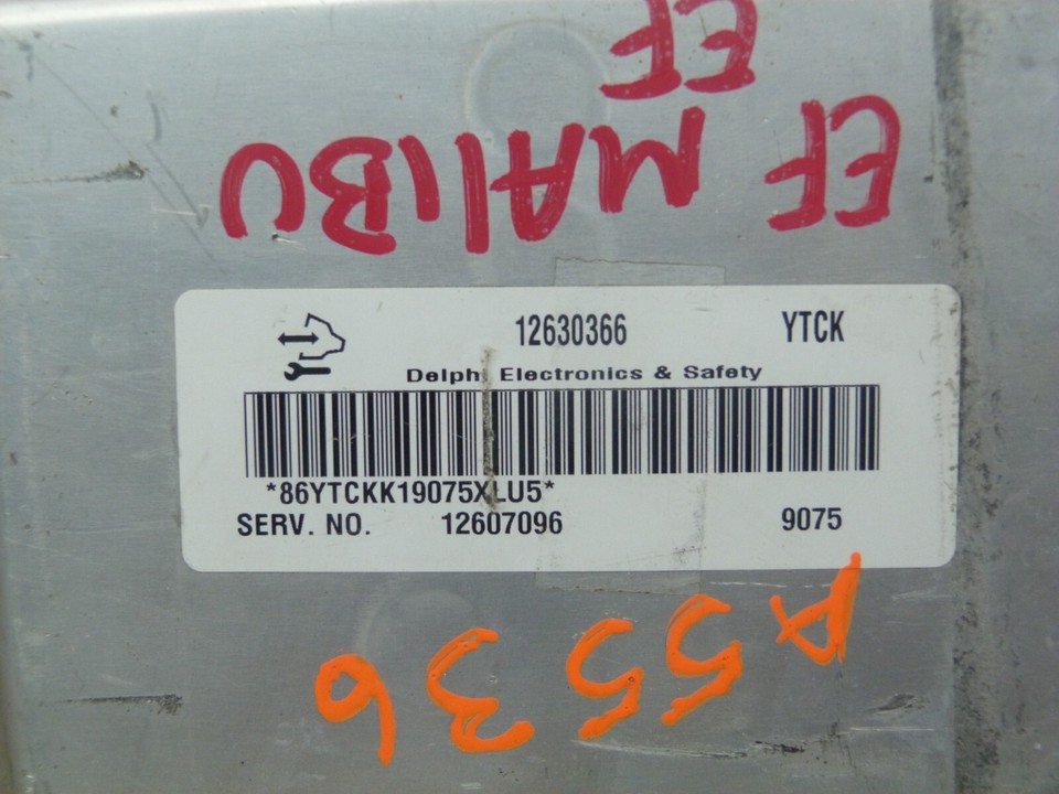 2006-2010 CHEVROLET MALIBU ENGINE COMPUTER MODULE ECU ECM 12607096 YTCK ...
