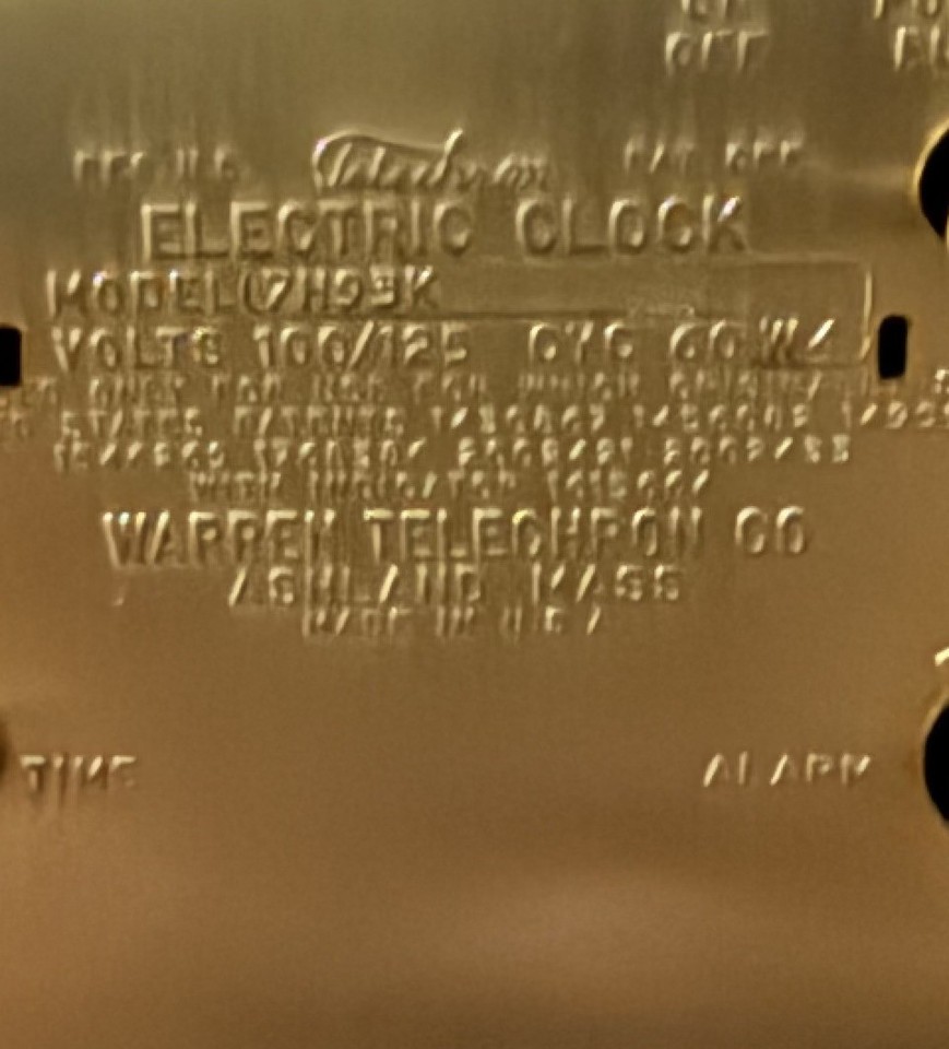 Telechron Model 8B11 Electric Clock – Brass & Walnut – Warren Telechron ...
