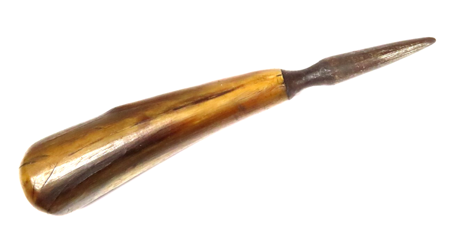 NICE 18TH CENTURY SAILOR'S MARLINSPIKE AWL SPIKE WITH A HORNGRIP HANDLE ...