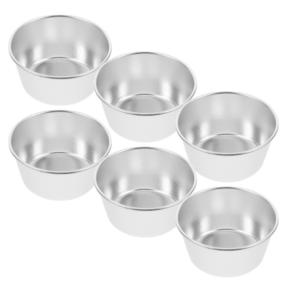 6 Pcs Non Stick Heat Resistant Carbon Steel Pudding Cups Round Baking ...