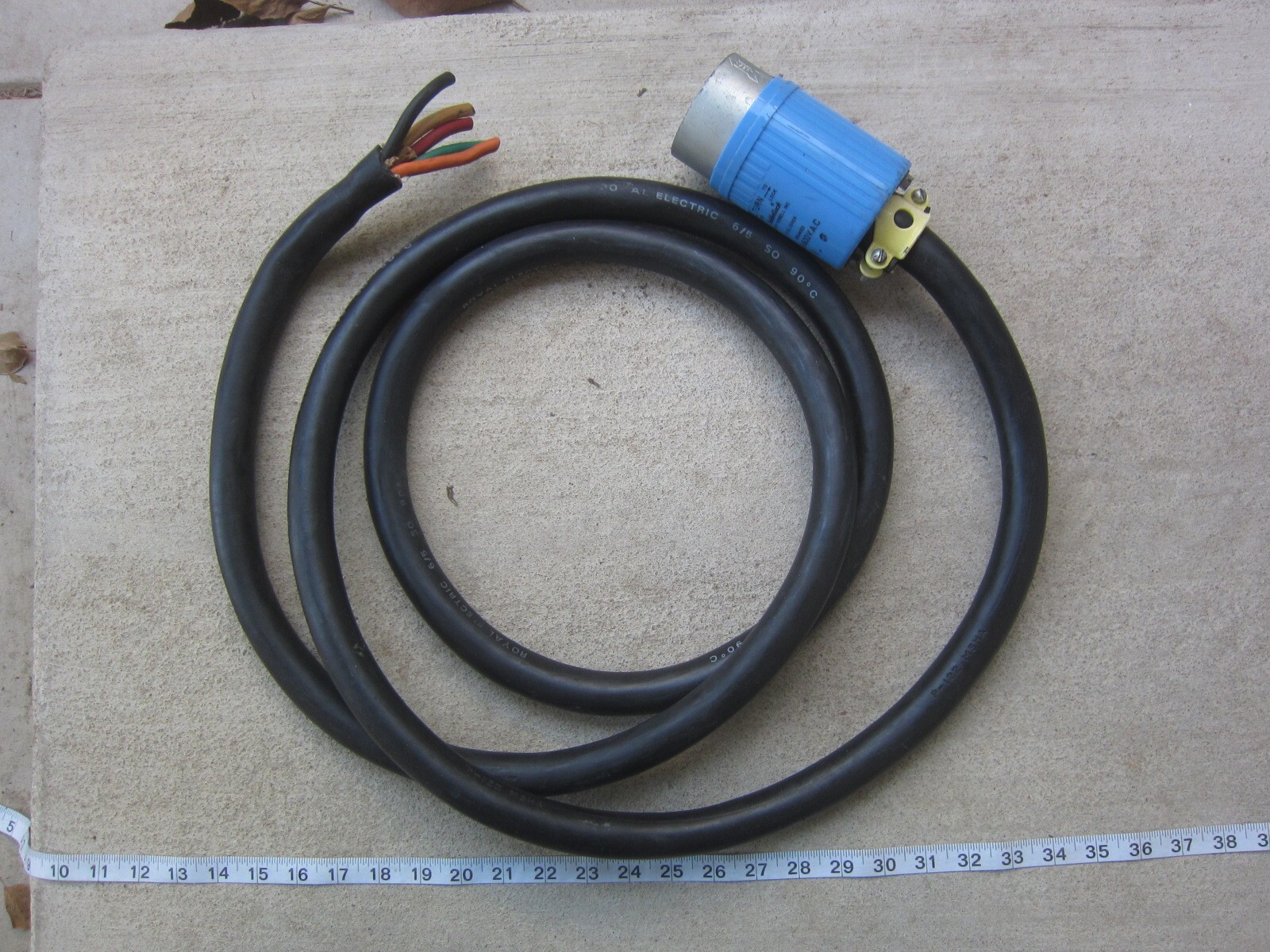 Hubbell HBL 26519 60A 600V Hubbellock Plug w #6/5 3' 4' 5' 7' 9½' Cable ...