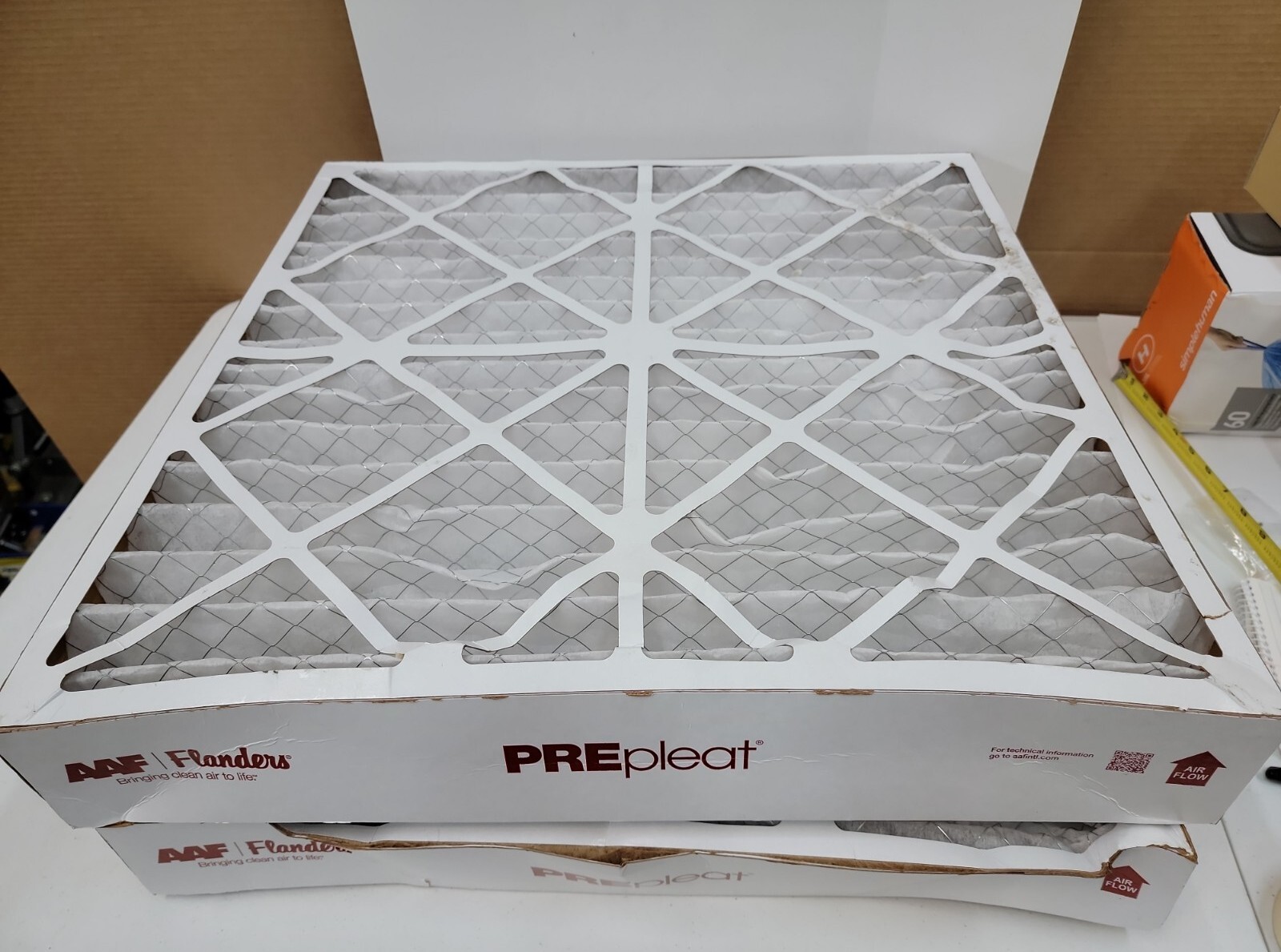 2x open box AAF/Flanders Air Filter Perfect Pleat HC Merv8 24" X 24" X ...