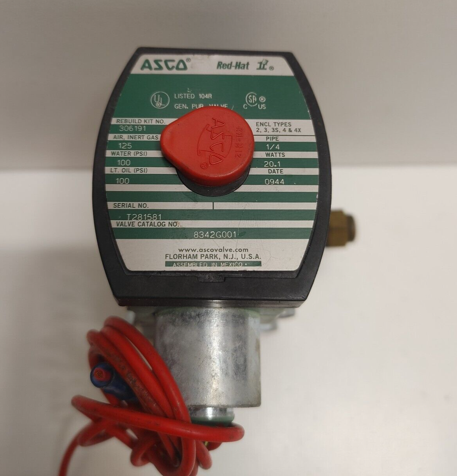 GUARANTEED! ASCO 120V 1/4" 4-WAY SOLENOID VALVE 8342G001 | eBay