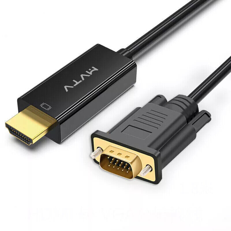 6FT HDMI Male to VGA Male Video Converter Adapter Cable for PC DVD ...