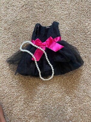 Our Generation black fancy doll dress with pearl necklace | eBay