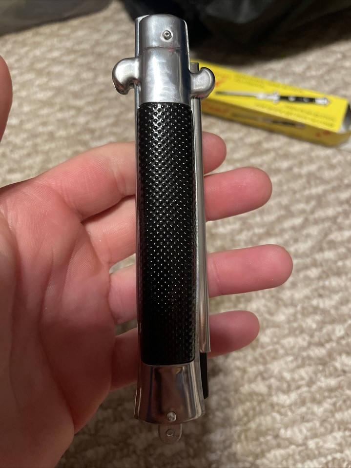 Switchblade Comb Pocket Knife Hair Brush Automatic Push Button Folding ...