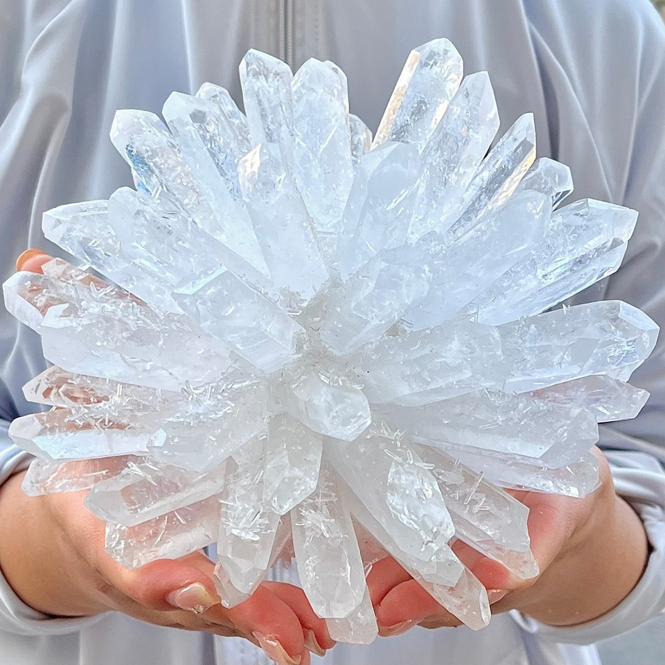 5.84LB White Crystal Cluster Flower Shape Mineral Specimen/China | eBay