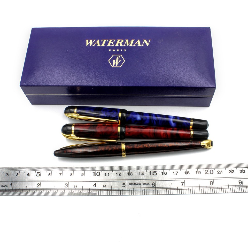Vintage Waterman Fountain Pen Ballpoint Pen Base Metal Lot of 3 With ...