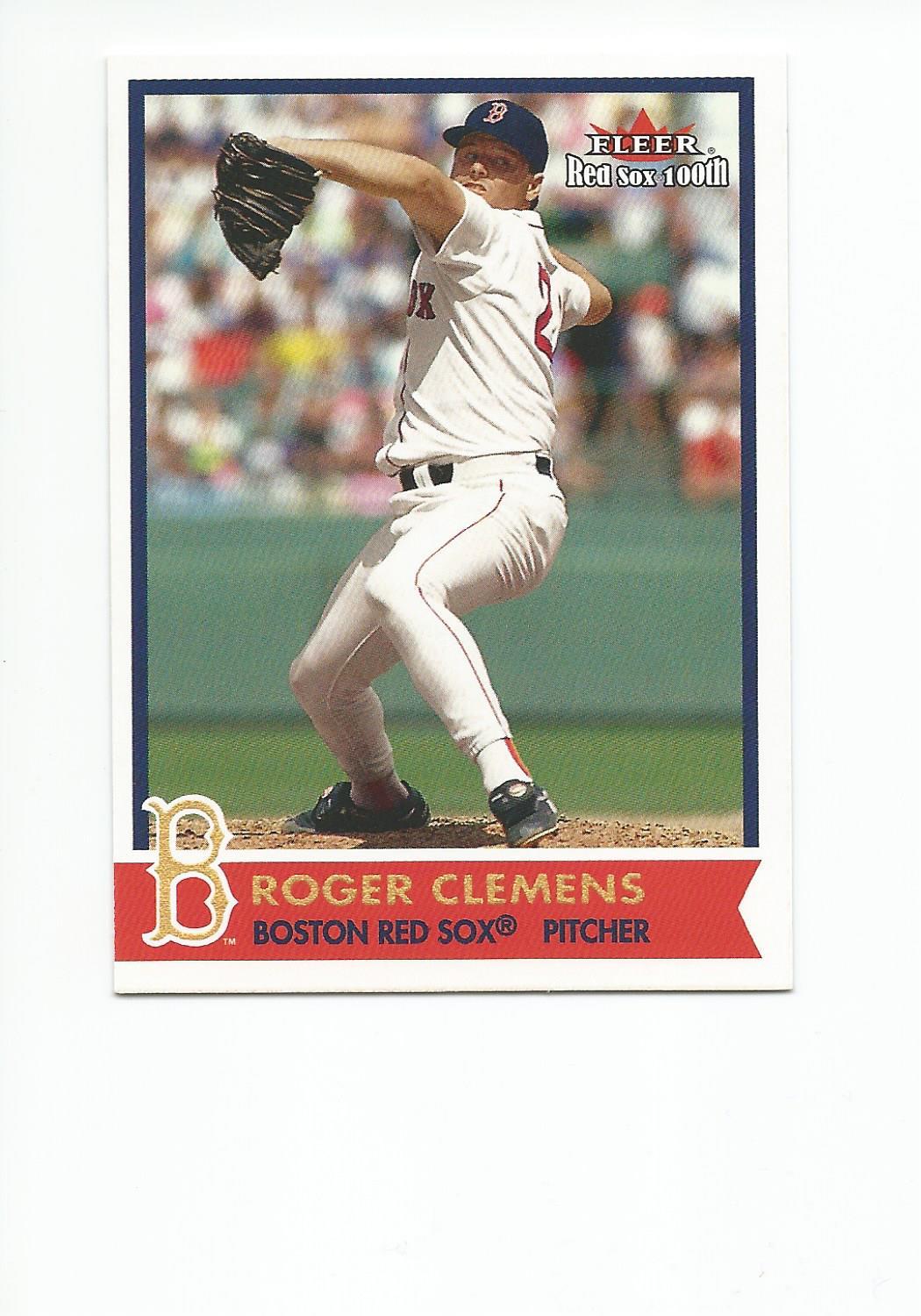 ROGER CLEMENS 2001 Fleer Red Sox 100th Anniversary card #10 Boston Red ...