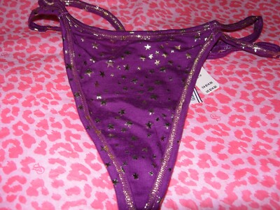 Victoria's Secret Sexy V-String G-String Skimpy Strappy Purple w/Gold ...