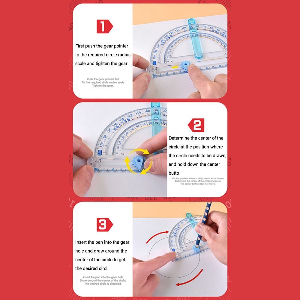 Draw Circle Tool Activity Corner Demonstrator Protractor Ruler ...