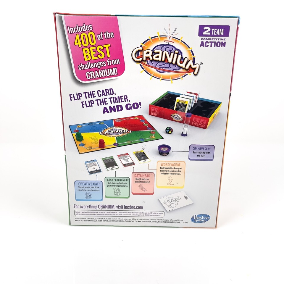 Hasbro THE BEST OF CRANIUM Board Game w/400 BEST CRANIUM CHALLENGES NEW ...