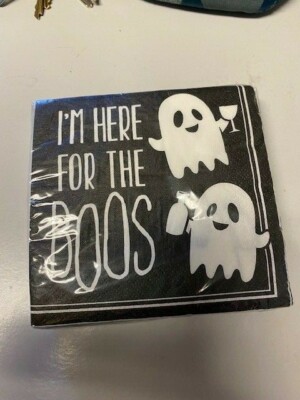 I'm Here For The Boos Halloween Beverage Napkins 28ct New!!! | eBay