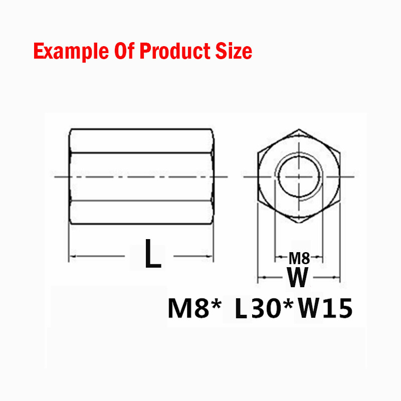Color Aluminum Alloy Hexagon Full Thread Nuts M5 Metric 4-25mm Length ...