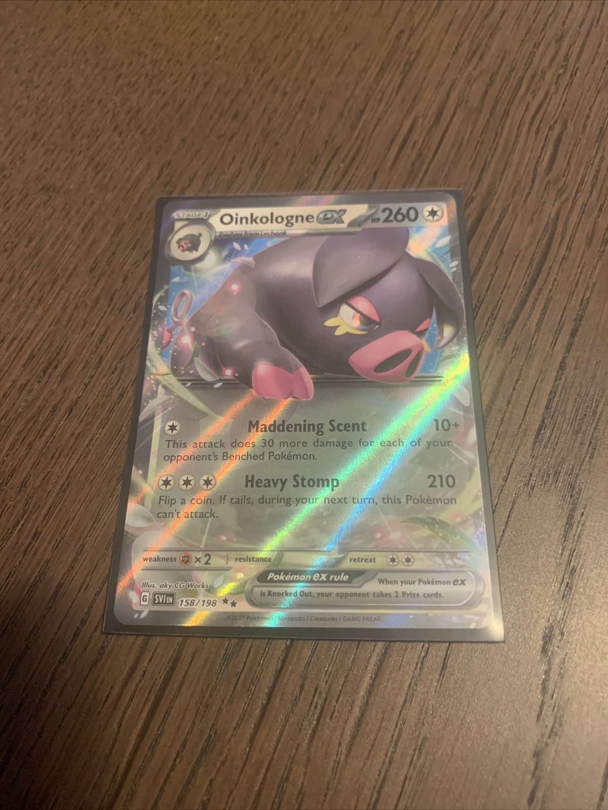 Pokémon TCG Oinkalogne ex Scarlet & Violet Base Set 158/198 Holo Double ...