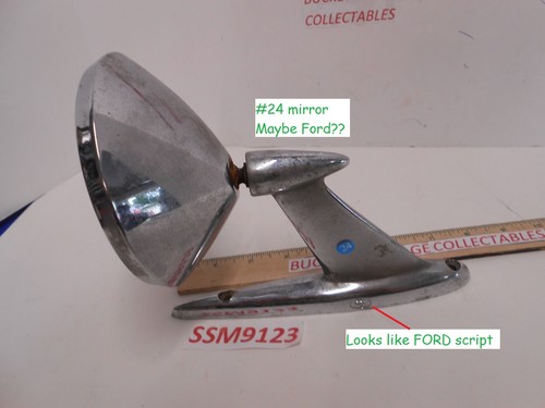 #24~ Vintage Ford?? Chrome 4-3/8" Round Door Side Mirror | eBay