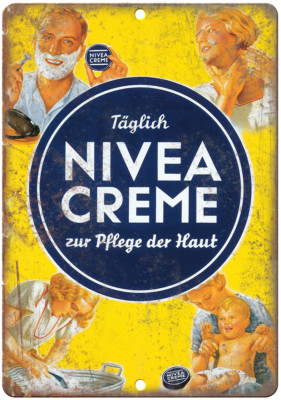 Nivea Crème Tintage Poster Print Ad 12" x 9" Reproduction Metal Sign ...