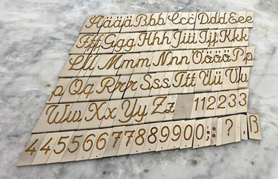 ELMA RINGSTAR FONT LETTER SET used CONNECTING SCRIPT ENGRAVING LETTERS ...